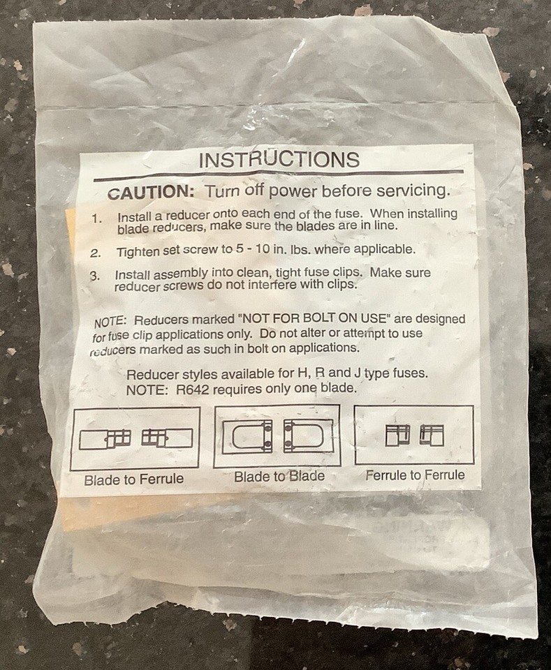 New Mersen Shawmut R642 Class R Fuse Reducer 400-600 Amp 600 Volts Free ...