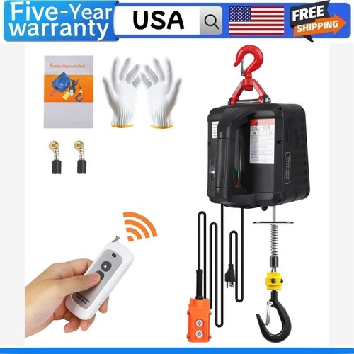 Electric Hoist Electric Winch 110V 1100 lbs Portable Winch with Wire ...