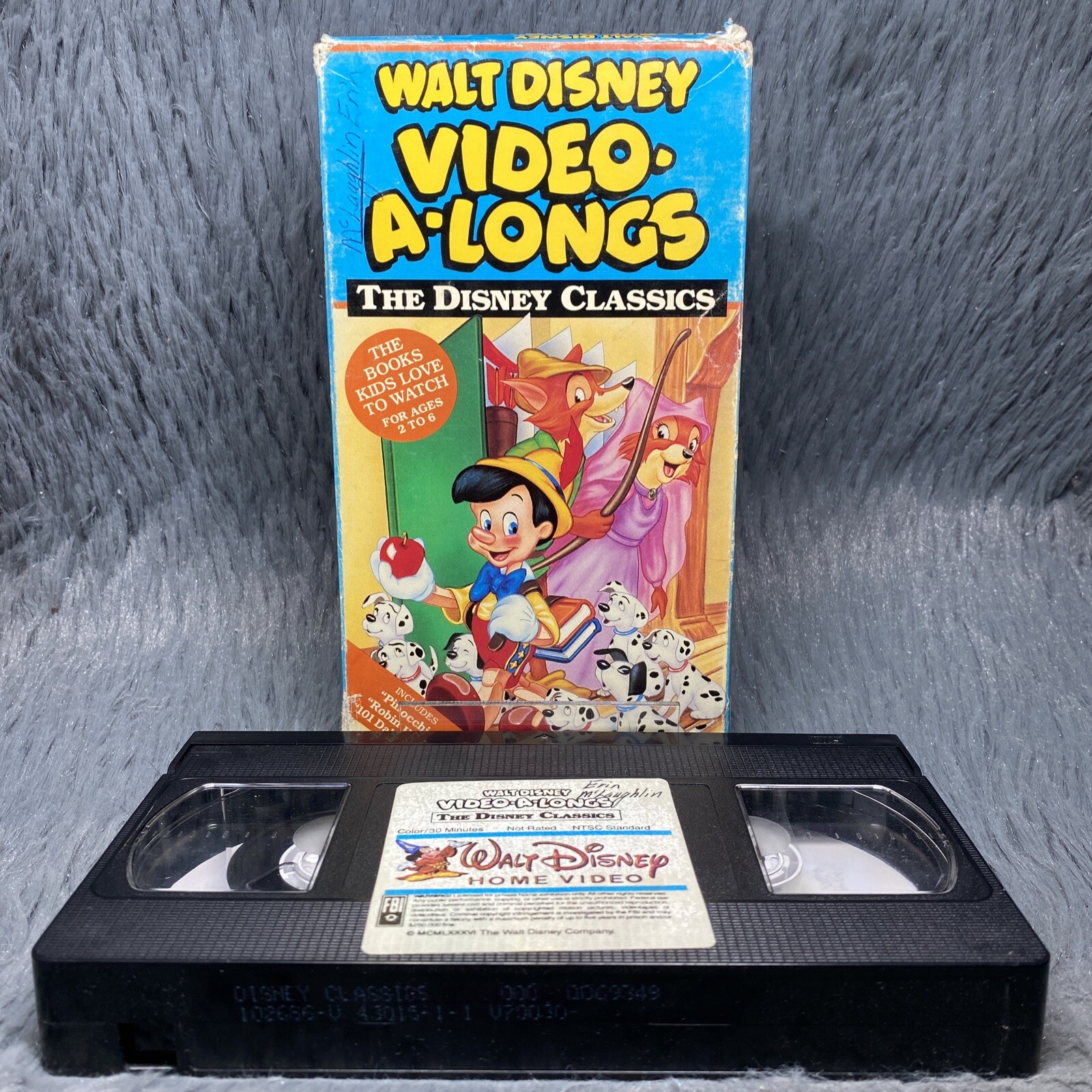 Walt Disney Video-A-Longs VHS Tape 1986 Pinocchio Robin Hood 101 ...
