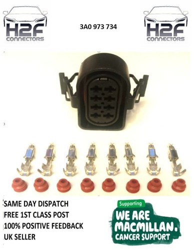 VW AUDI 8 PIN 3A0 973 734 PLUG CONNECTOR 3A0973734 PRE-WIRED FREEPOST ...