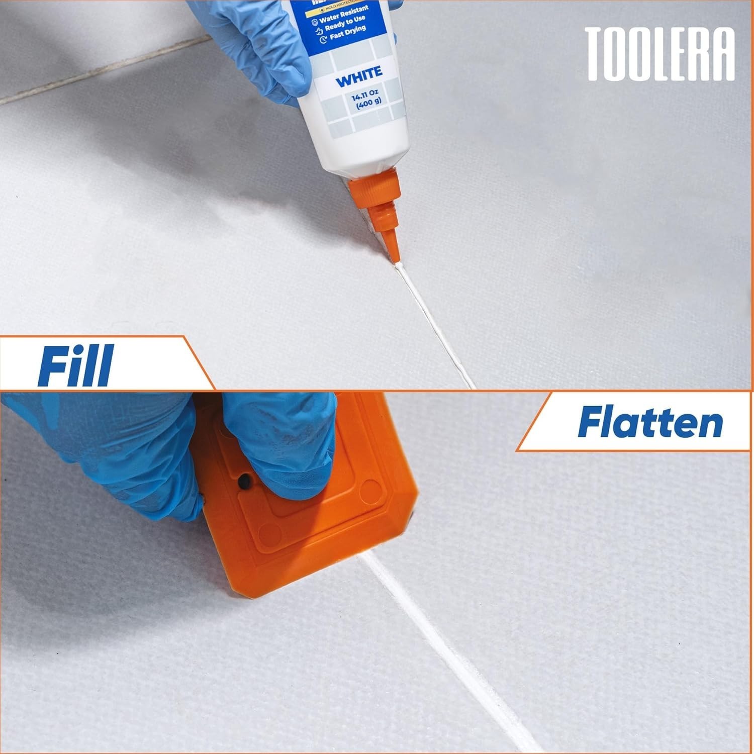 Tile Grout Repair Paste with Spatula (14.11 Oz / 400 gr), Grout Filler ...