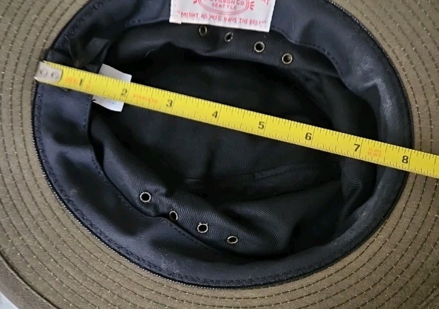 Vintage Filson Tin Cloth Packer Hat Green Waxed Canvas Cotton USA Size ...