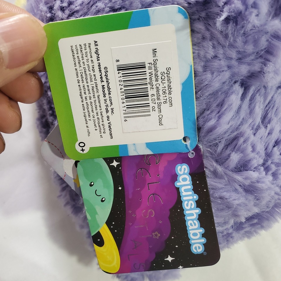 Squishable Purple Lavender Storm Cloud Lightning Bolt Stuffed 12 ...