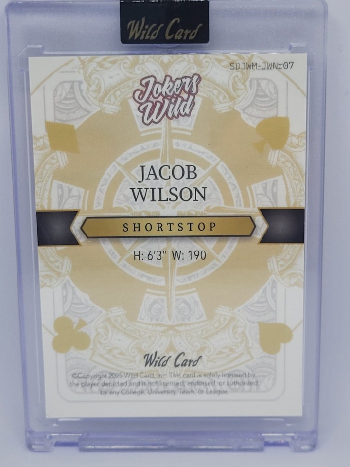 2025 Wild Card Jockers Wild Jacob Wilson 1/1 Rookie Card | eBay