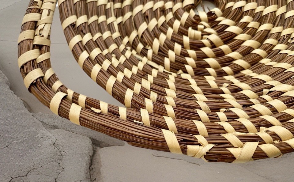 Vintage Gullah/Low Country Basket Tray, Pine Needles & Palmetto Palm ...