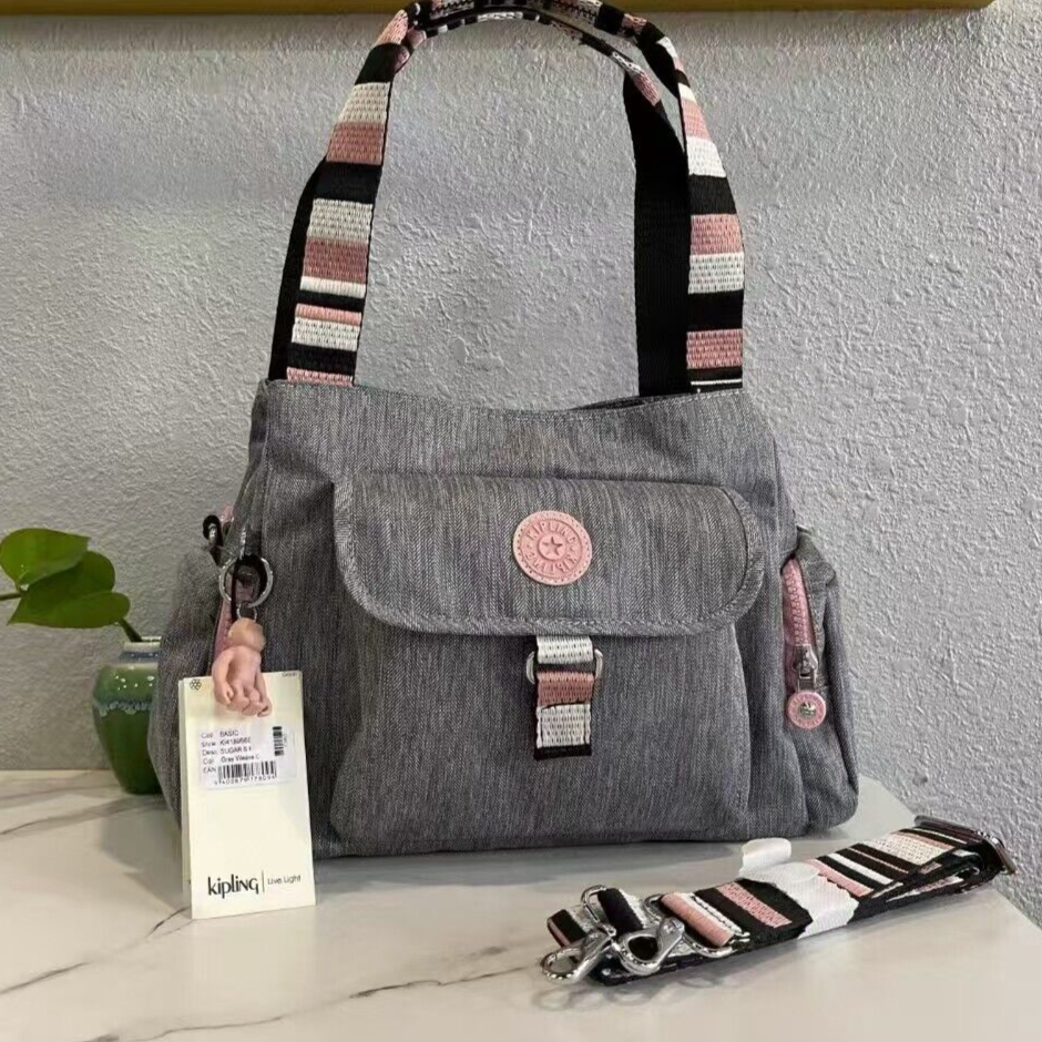 Kipling Fairfax Multiway Bag New With Tags Monkey GREY LINEN Handbag ...