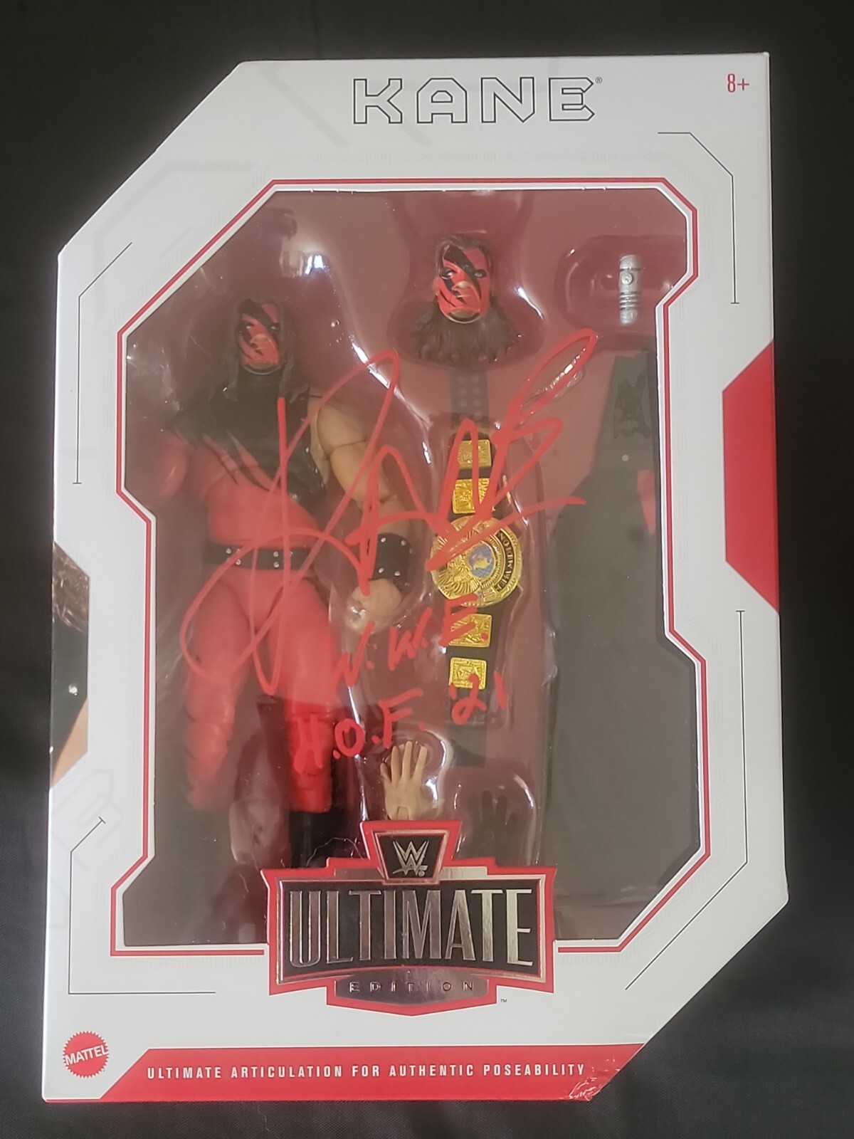 Autograph Signed WWE Ultimate Edition Kane Action Figure Inscription ...