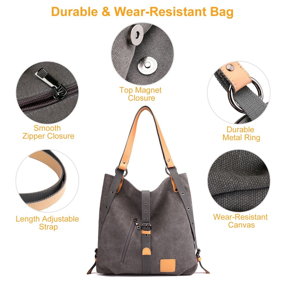 Women Lady Canvas Tote Bag Fashion Handbag Shoulder Bag Backpack ...