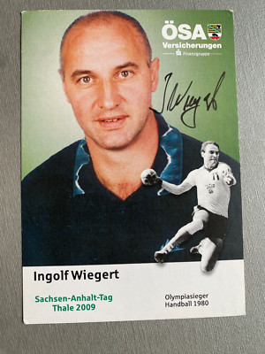 INGOLF WIEGERT Olympiasieger 1980 DDR Handball signed Autogrammkarte ...
