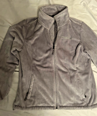 Free Country Fleece Jacket Womens Gray Full Zip Plush Pockets Mock Neck ...
