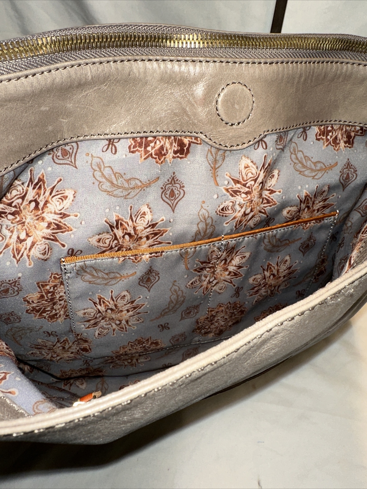 Hobo Distressed Taupe Leather Satchel - Gem