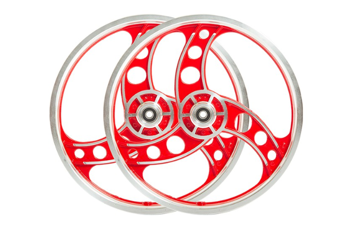 BMX Bicycle 20"ALLOY Sport Rim RED color Wheelset Hub SeT-Freewheel 16T ...