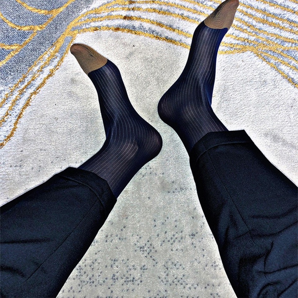 Stylish Men's Sheer Stripe Socks for a Professional Business Office Look | eBay UK
