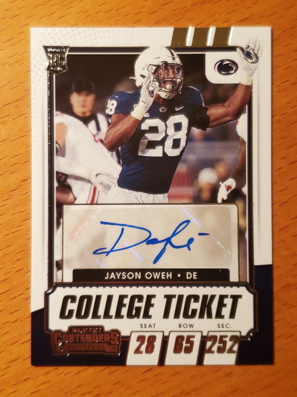 2021 Contenders Draft #283 Odafe Oweh Penn State Ravens Rookie Auto | eBay