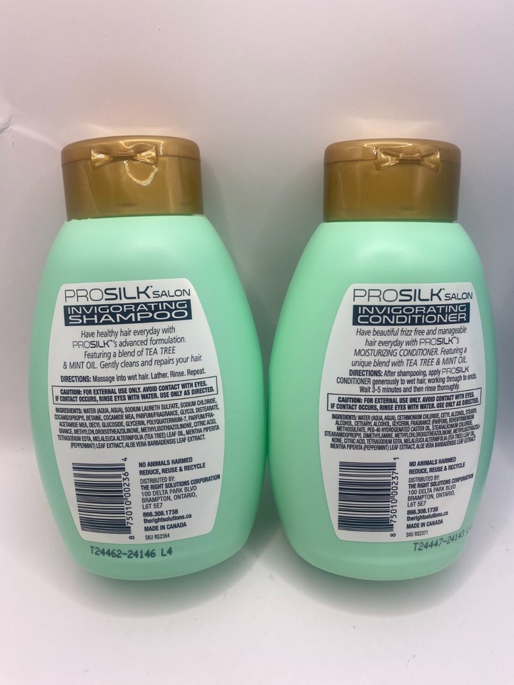 PRO SILK SALON INVIGORATING TEA TREE OIL SHAMPOO & CONDITIONER (14 floz ...