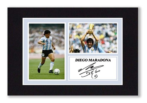 A4 Mount DIEGO MARADONA Signed Autograph PHOTO Ready To Frame ARGENTINA ...