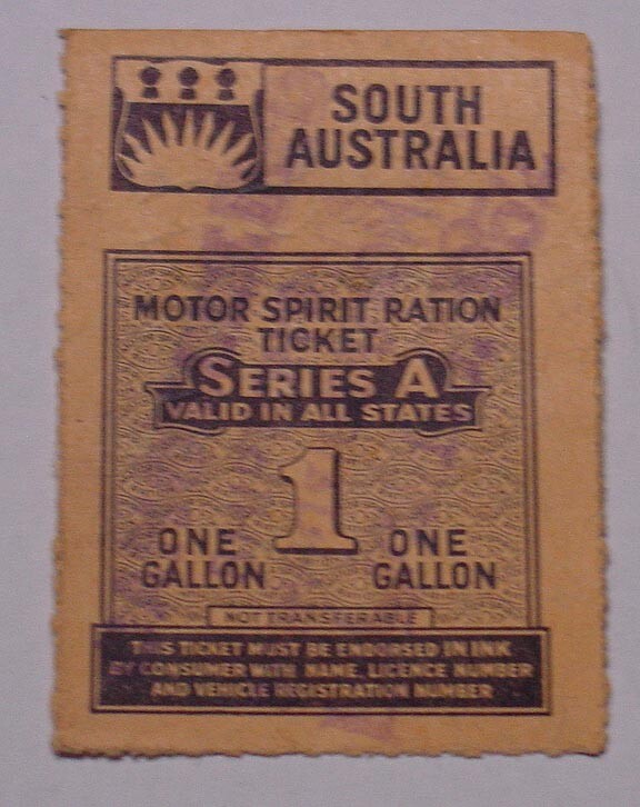 SA WWII Petrol Ration Coupon or ticket for 1 Gallon. | eBay Australia