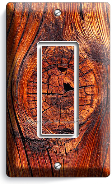 OLD RUSTIC WOOD EYE LIGHT SWITCH OUTLET WALL PLATE LOG CABIN COUNTRY ...
