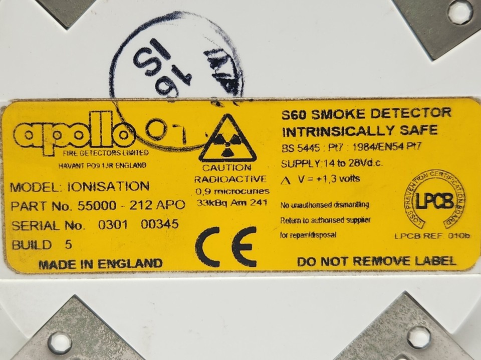 APOLLO S60 55000-212 APO IONISATION SMOKE DETECTOR HEAD | eBay
