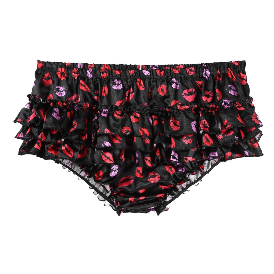 Mens Satin Silky Frilly Knicker Crossdress Bloomer Ruffled Skirted ...