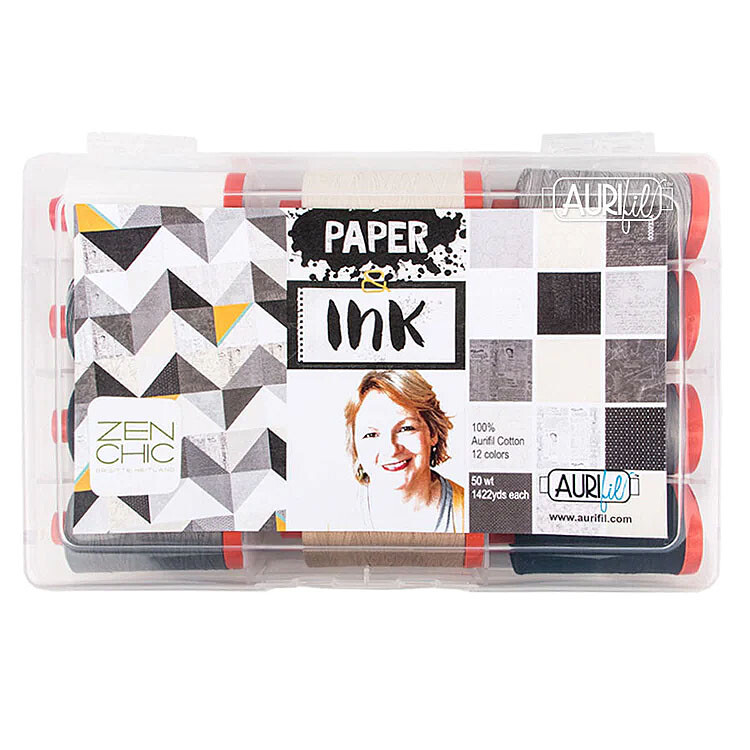 Aurifil Designer Paper Ink Thread Kit 12 LARGE SPOOLS 50WT (1422 Yds ...