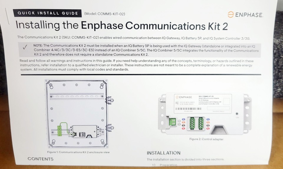 Enphase Wired Communication Kit COMMS-KIT-02 with Enclosure 883-02015 ...