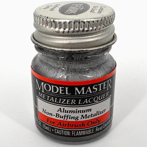 Testors Model Metalizer Lacquer Paint 1/2 fl oz ALUMINUM Non-Buffing ...