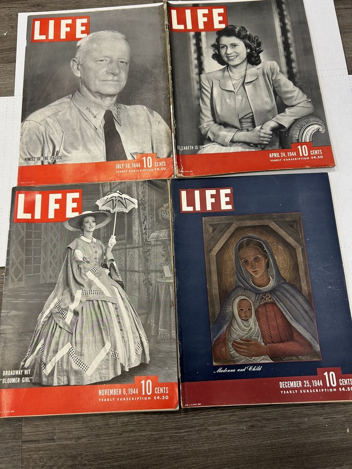 LIFE MAGAZINES July 10 April 24 November 6 December 25 1944 WWII ...