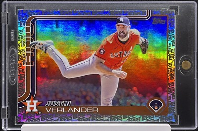 JUSTIN VERLANDER 2025 Topps Series 1 TOPPS FOIL PATTERN SP #118 Houston ...