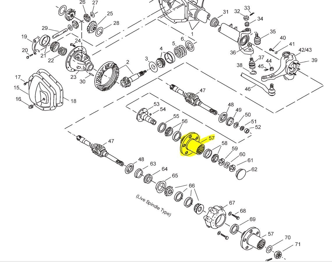 1980-1993 Dodge Dana 44 W150 4x4 Front Wheel Hub 5 Lug 5 x 5.5 Bolt ...