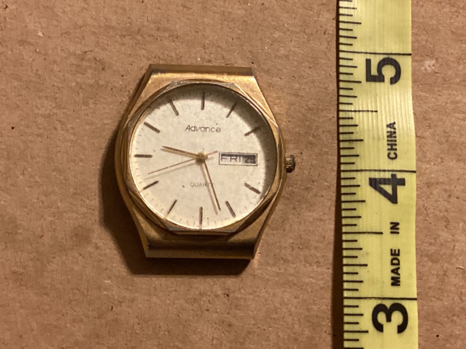 Men's Advance 2105 Quartz Watch - No Band - New Battery - Runs - Silver ...
