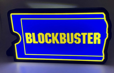 Blockbuster Video LED Light Box USB Powered Sign Extra Large XL 9” Wide ...