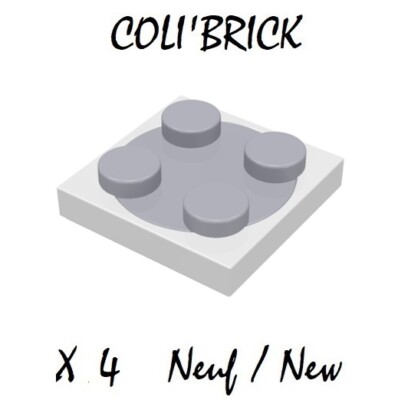 Lego 3680 3679 - 4x Plaque Tournante Turntable 2x2 Plate - Blanc ...