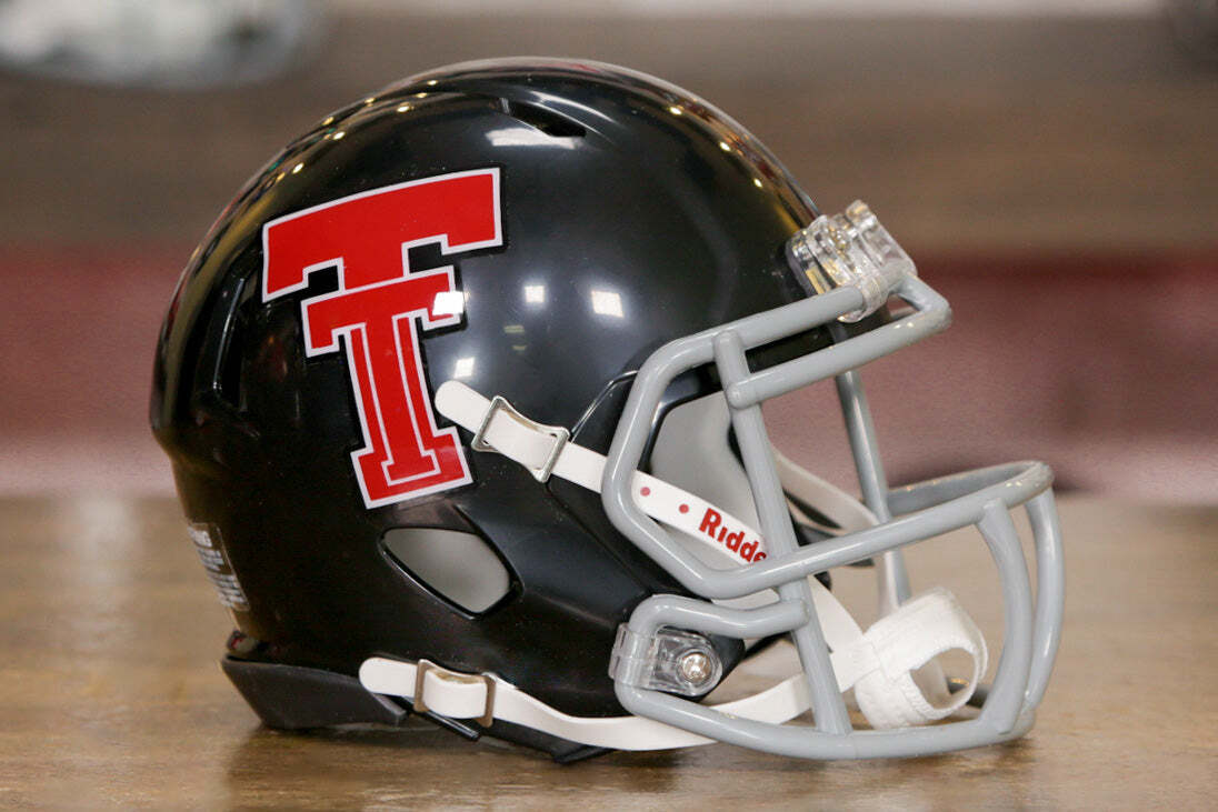 Texas Tech Helmet Logo TEXAS TECH RED RAIDERS THROWBACK WHITE FOOTBALL