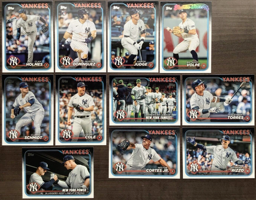 2024 NEW YORK YANKEES 40 Card Lot w/ TOPPS TEAM SET 22 CURRENT Players ...