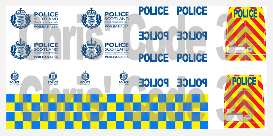 Code 3 Adhesive Vinyl Decal Suit Oxford Diecast 1/76 van - Scottish ...