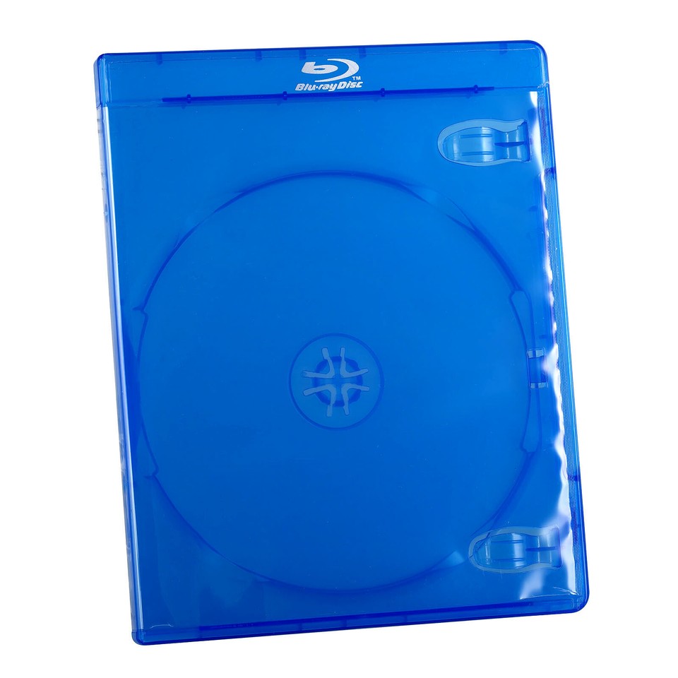 Single DVD Disc Case Blu-Ray Logo Sleeve Cover 11mm Plastic Blue Holder ...