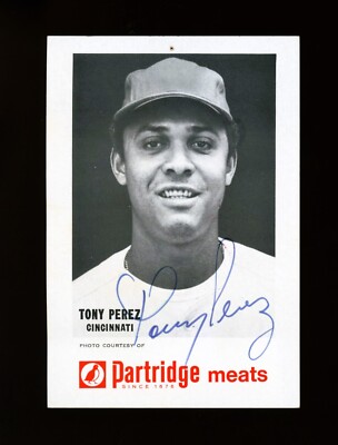 1972 Tony Perez Autographed Partridge Meats Cincinnati Reds TOUGH! | eBay