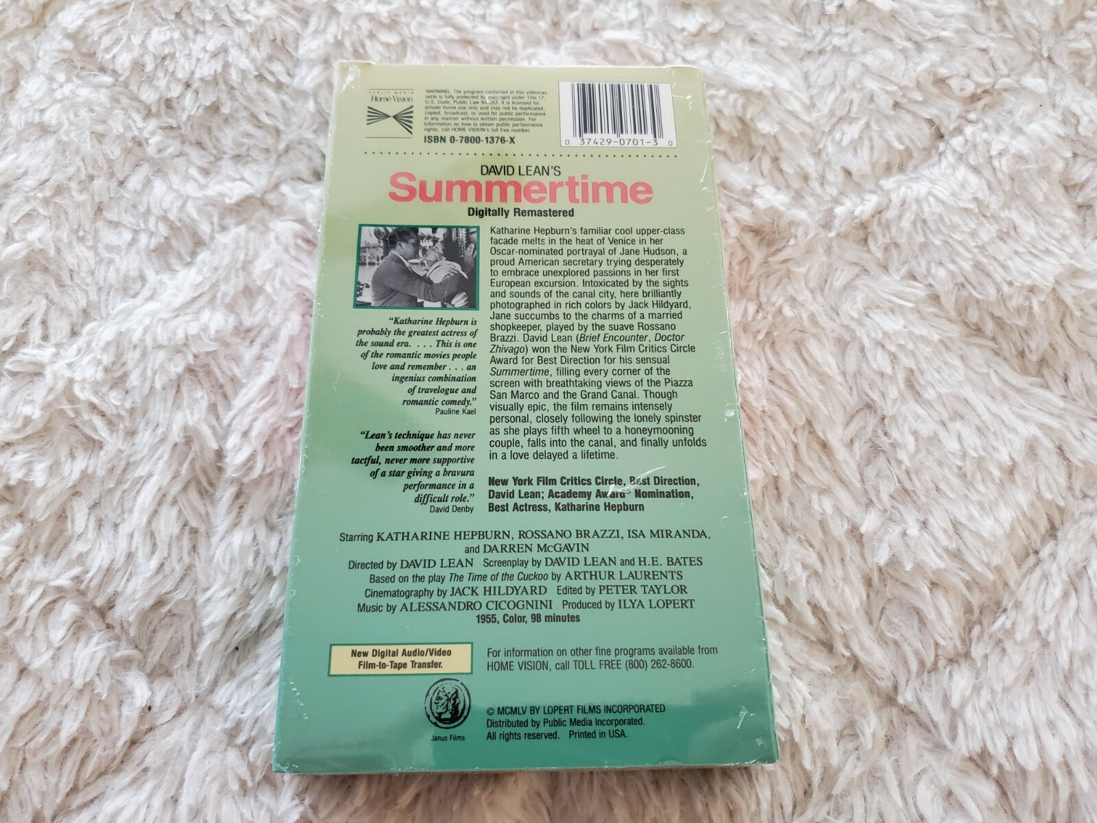 SUMMERTIME VHS Brand New/Sealed KATHERIN HEPBURN David Lean 1955 ...
