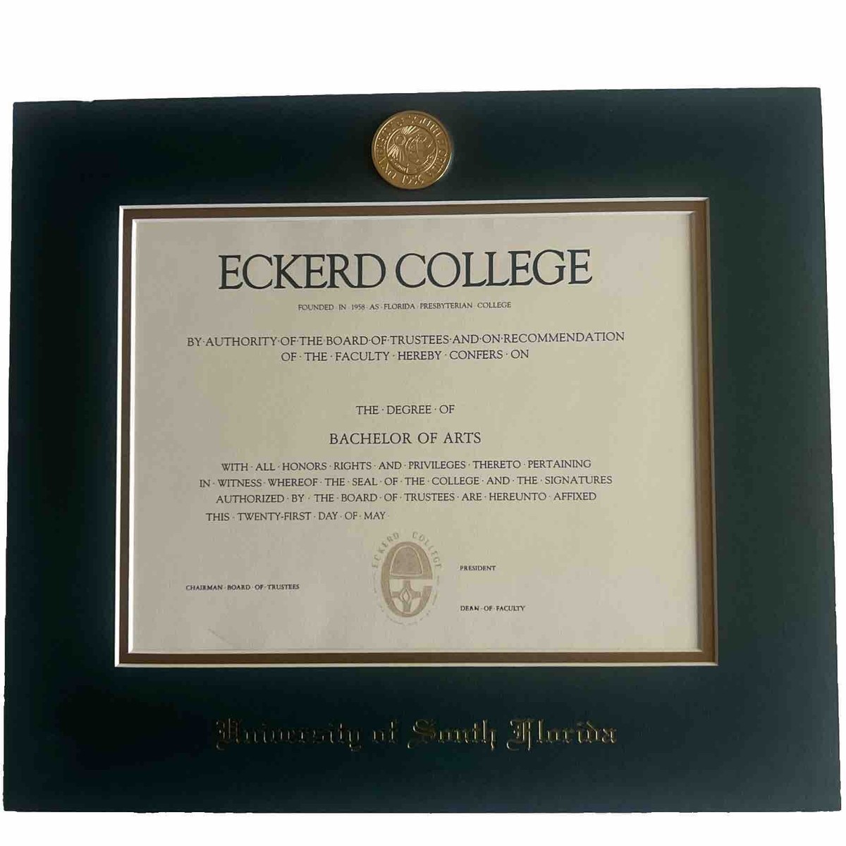 Usf Master Degree Diploma University Of Miami Commencement Program