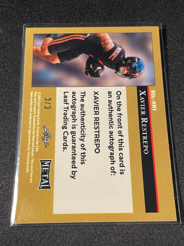 2025 Leaf Metal - 92 Leaf Lgr Autographs Xavier Restrepo #92L-XR1 Red ...