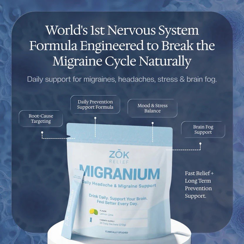 Zok Zōk Relief Migranium Anti Headache & Migraine 30 Day Supply 40 g ...