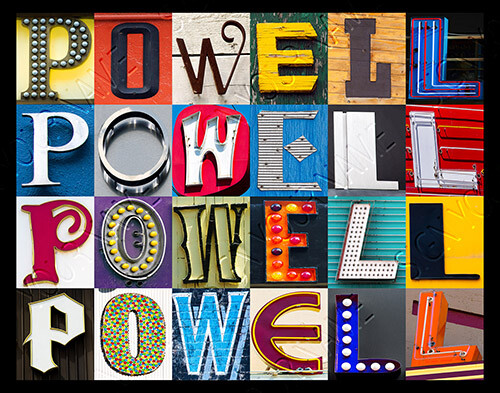 POWELL Name Poster featuring photos of actual sign letters | eBay