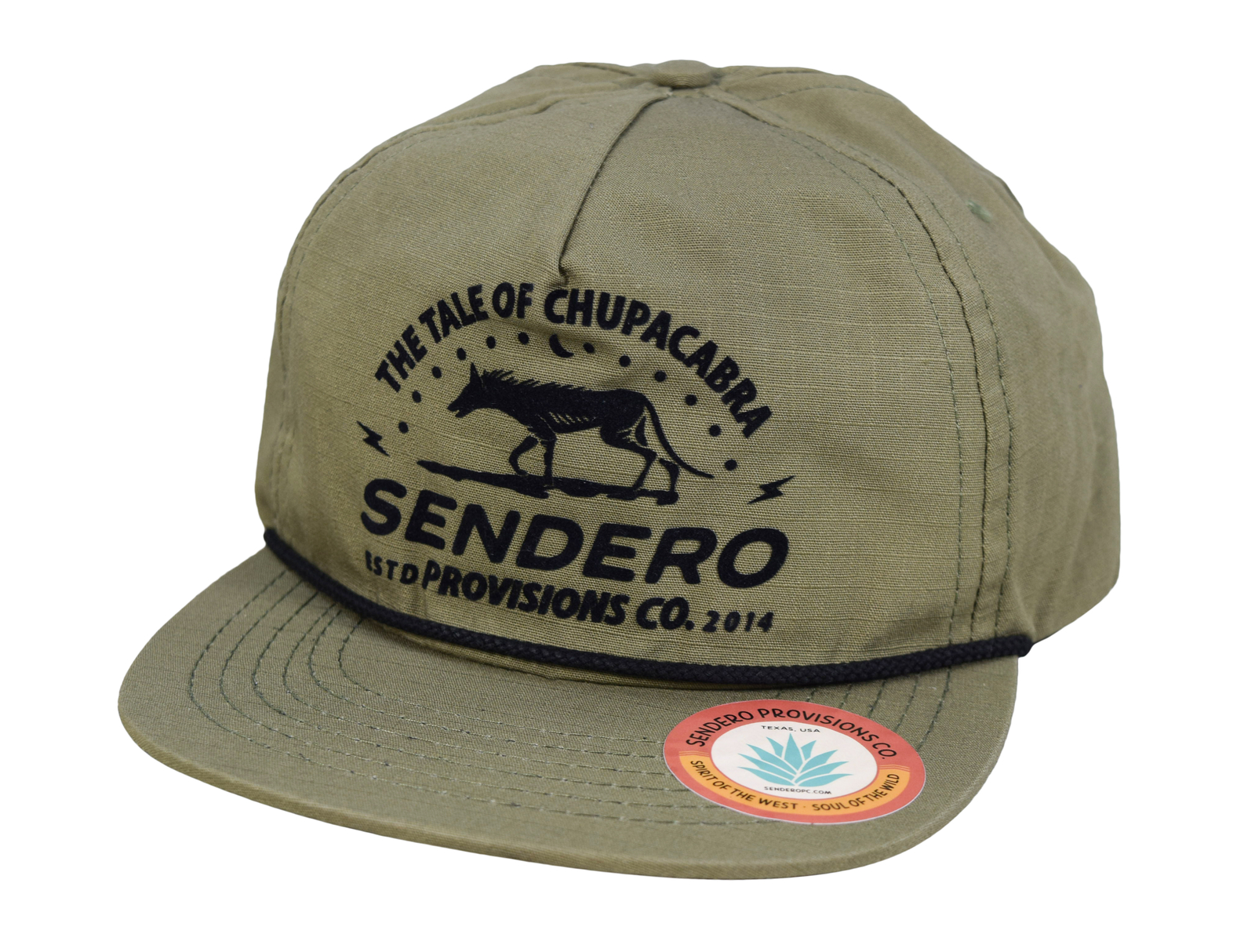 Sendero Provisions Co. Chupacabra Adjustable Snapback Hat (Black/Dark ...