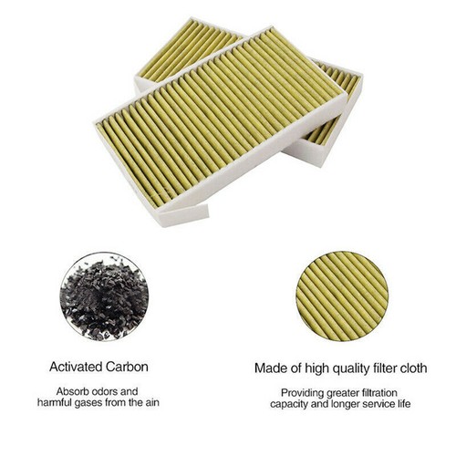 2Pcs For Tesla Model 3 Cabin Air Filter with Activated Carbon Air ...