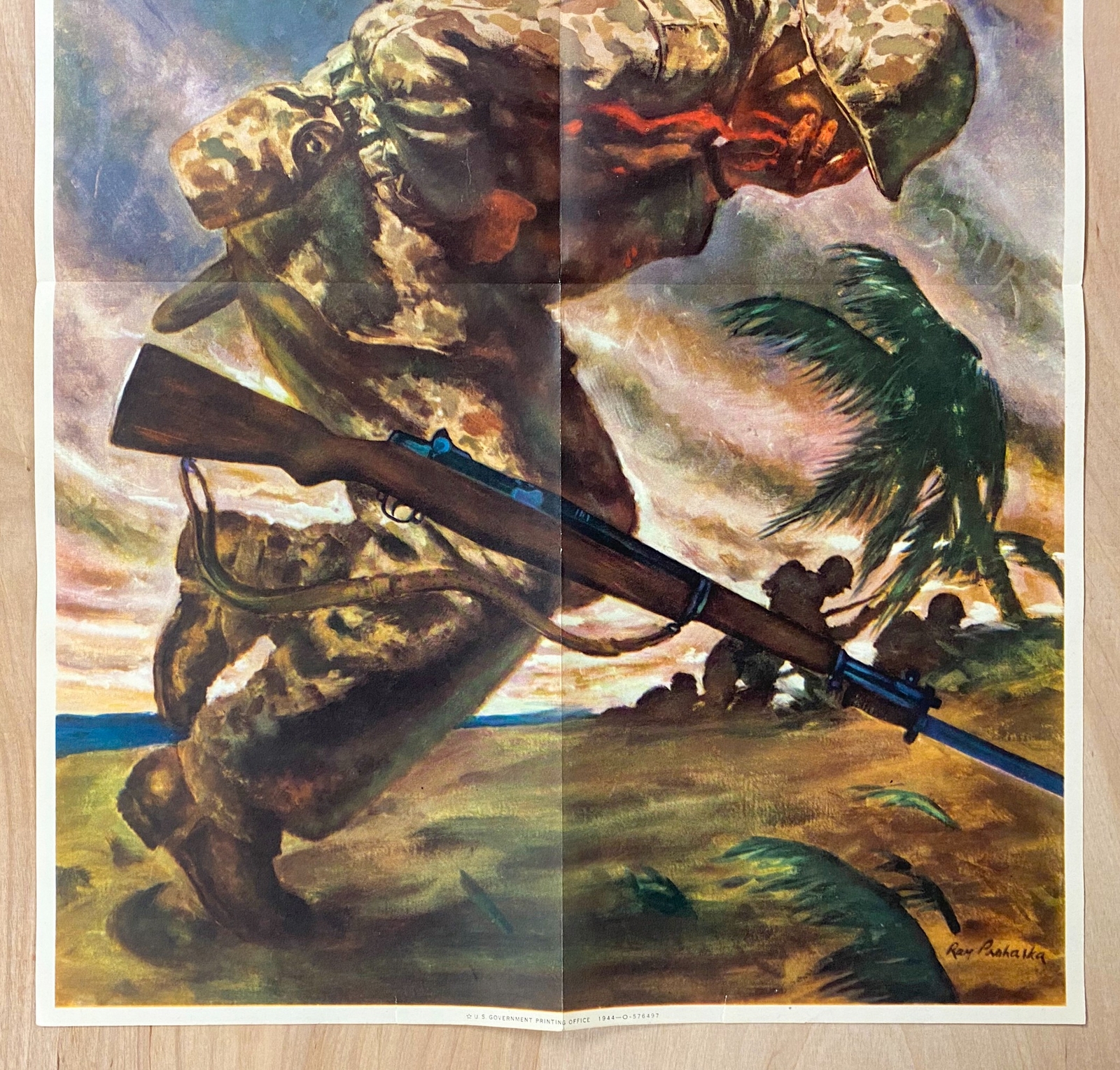 1944 Careless Talk Got There First WWII Poster by Ray Prohaska Marines ...