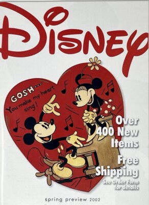 DISNEY Store Catalog Spring Preview 2002 Mickey Minnie Piano Valentines ...