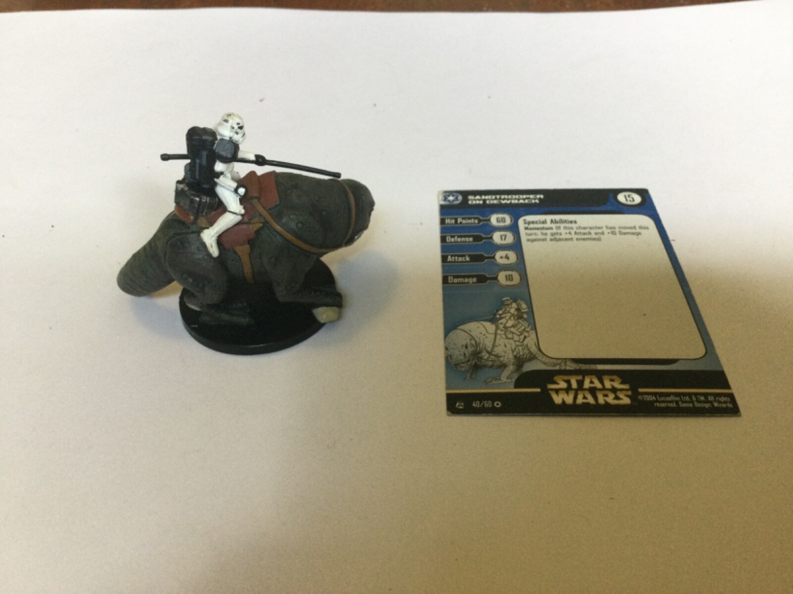sandtrooper on dewback large Star Wars Miniatures +Card | eBay