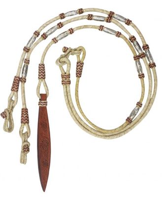 Western Horse Braided Leather Romal Romel Reins w/Silver ferrules ...