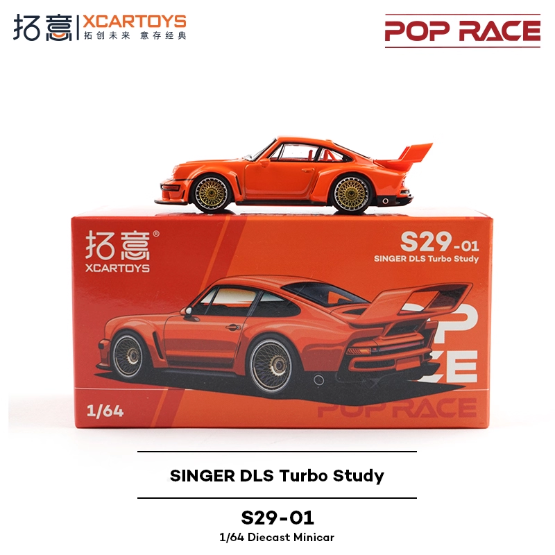 Xcartoys x POP RACE 1:64 SINGER DLS Orange Diecast Model Car | eBay